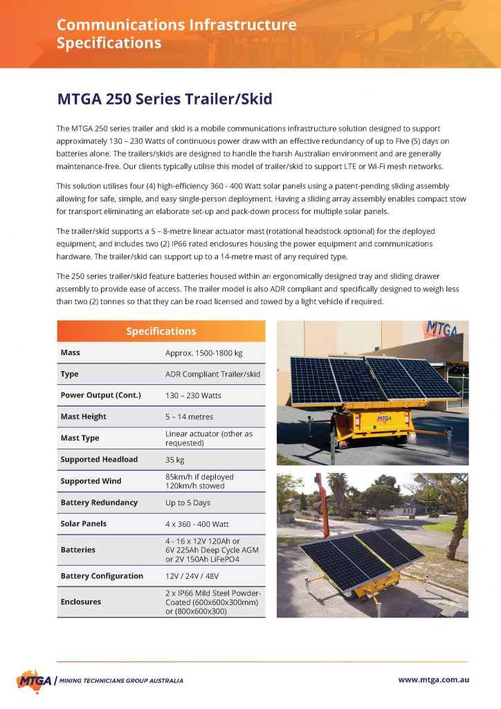 250 Series Trailers & Skids : MTGA