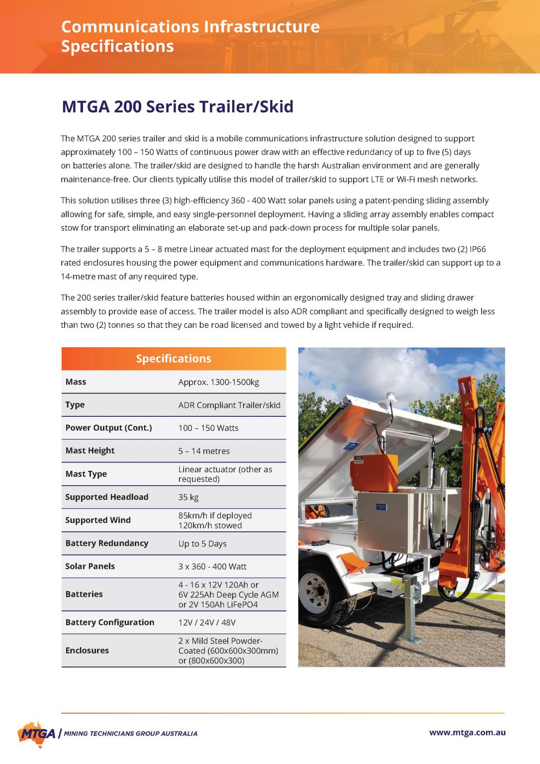 200 Series Trailers & Skids : MTGA